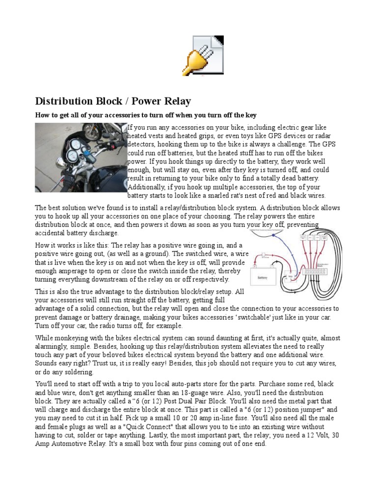 Distribution Block Power Relay | PDF | Electrical Connector | Relay