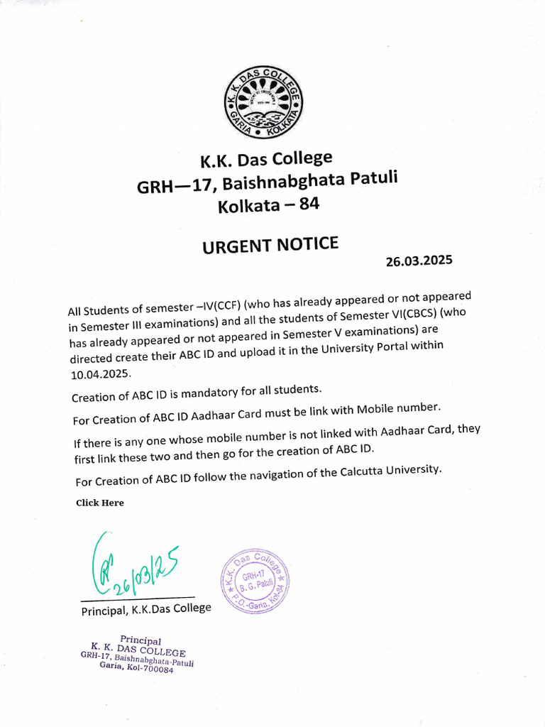 Urgent Notice (ABC ID) | PDF