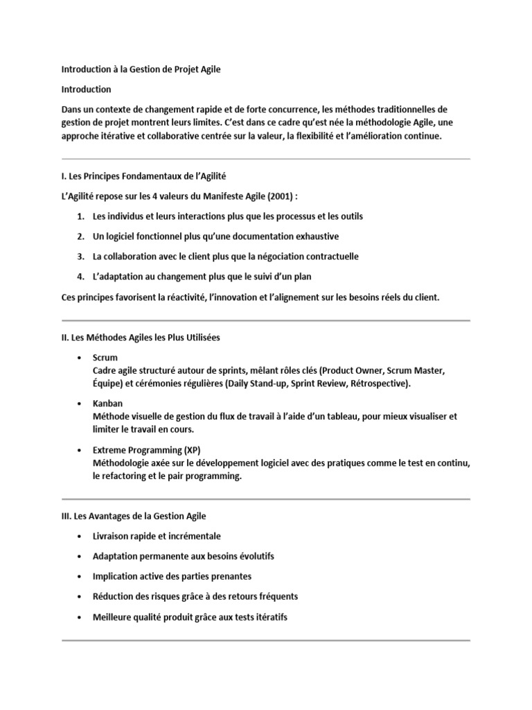 Introduction À La Gestion de Projet Agile | PDF