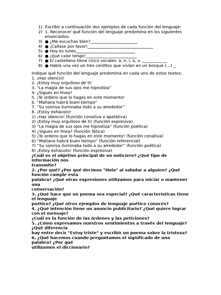 Funciones Del Lenguaje | PDF