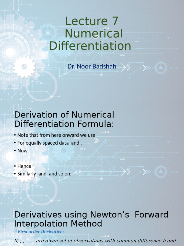 Numerical Differentiation | PDF