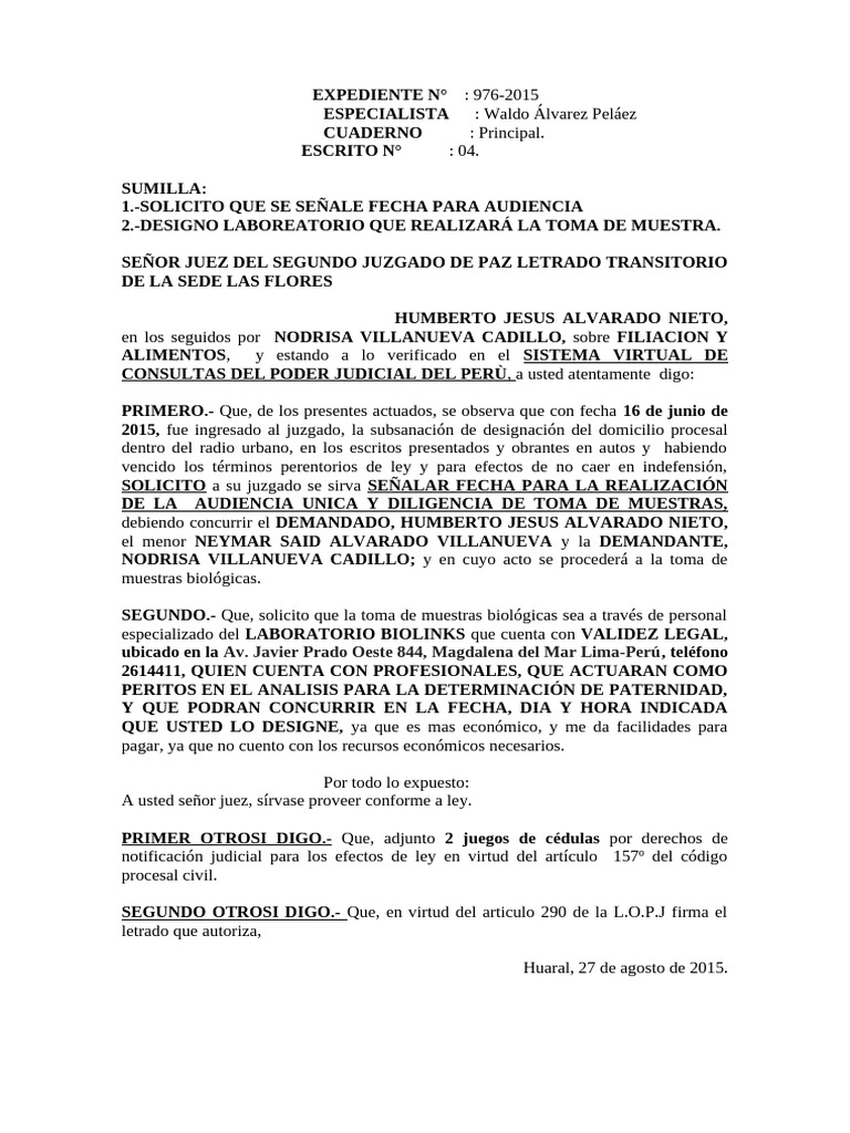 Solicito Que Se Señale Fecha para Audiencia - Humberto Alvarado | PDF