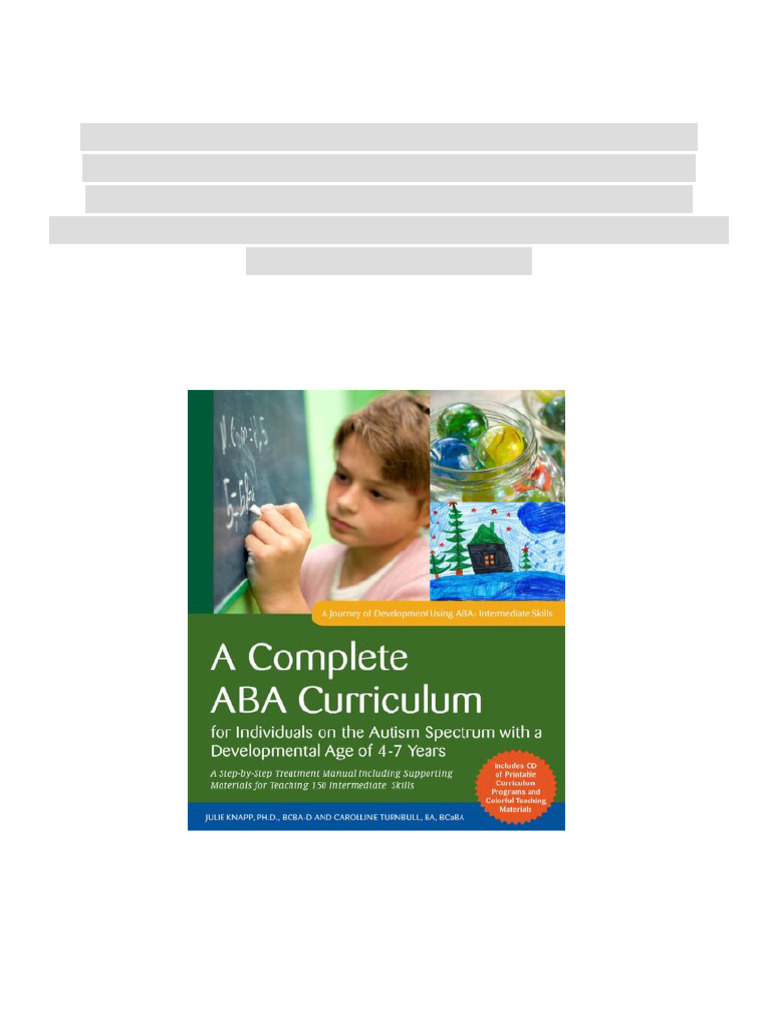 A Complete ABA Curriculum for Individuals on the Autism Spectrum with a ...