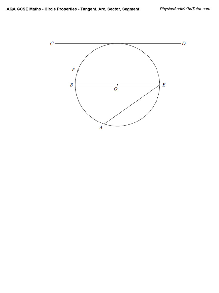 Circle Properties - Tangent, Arc, Sector, Segment QP | PDF