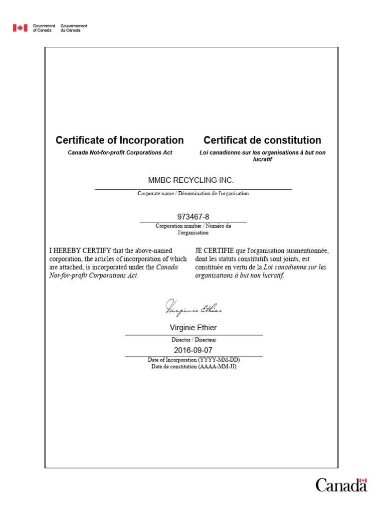 Articles of Incorporation for MMBC | PDF | Criminal Justice | Crime ...