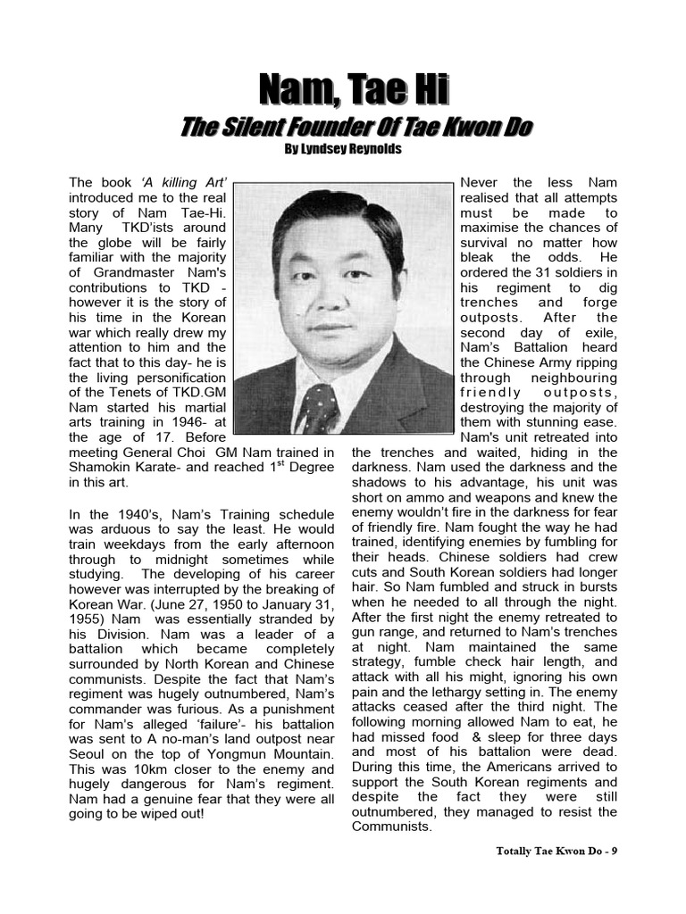 Nam Tae Hi | PDF | Taekwondo | Military Operations