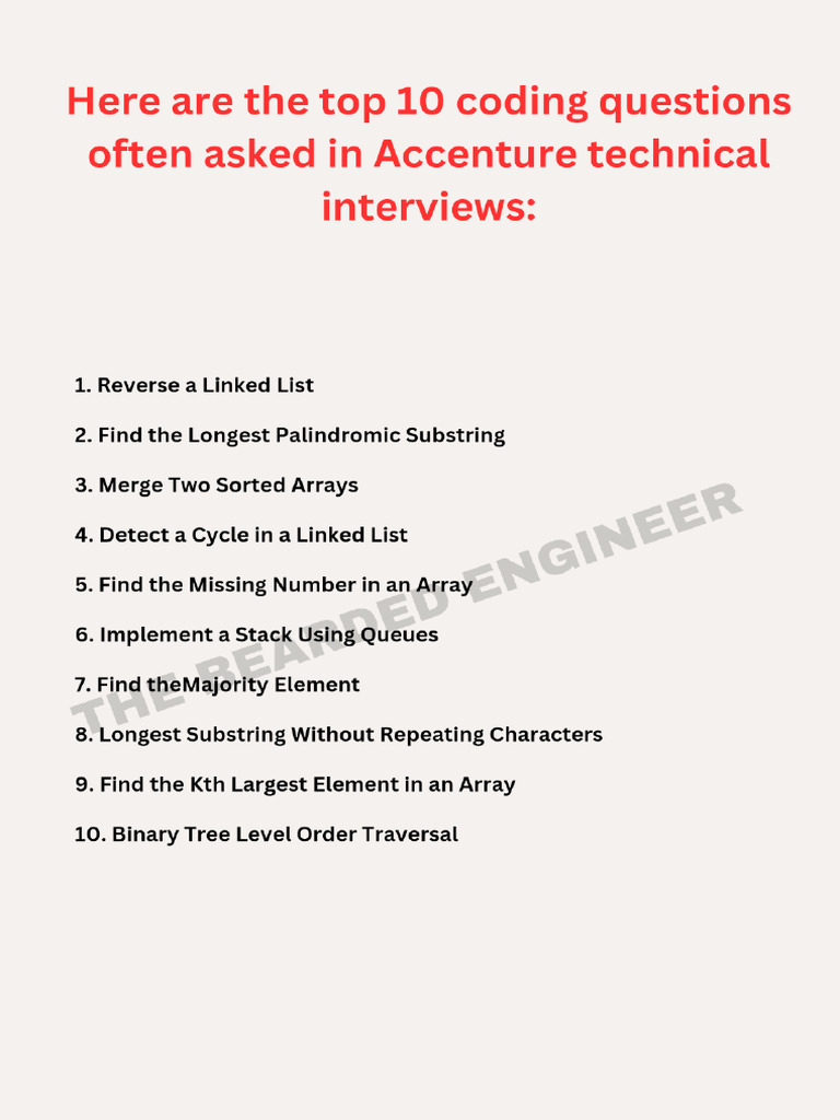 Accenture Coding Interview | PDF