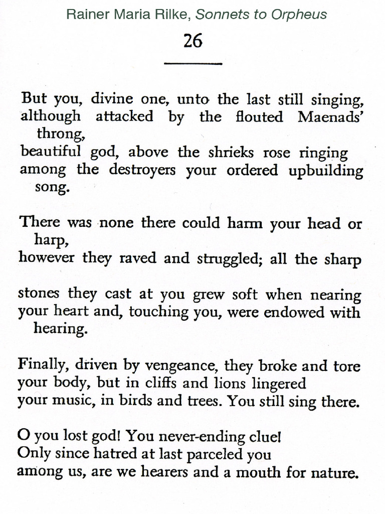 Orpheus Eurydice Poems | PDF