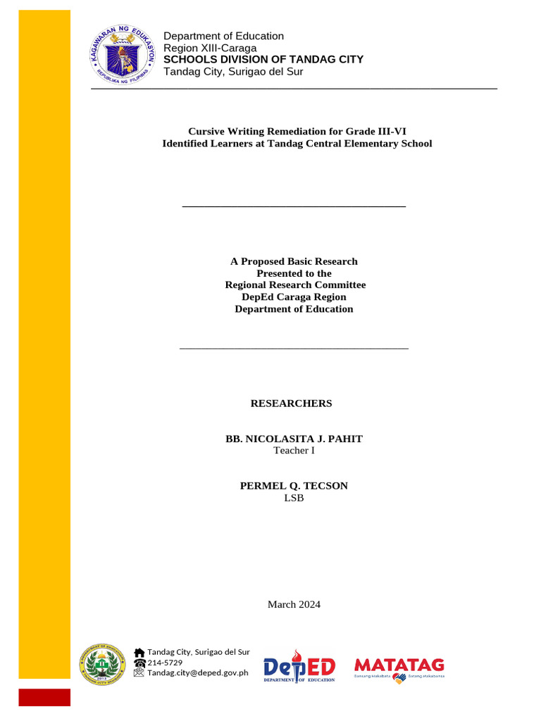 Cursive Writing Remediation, Pahit Et Al. Final | PDF | Qualitative ...