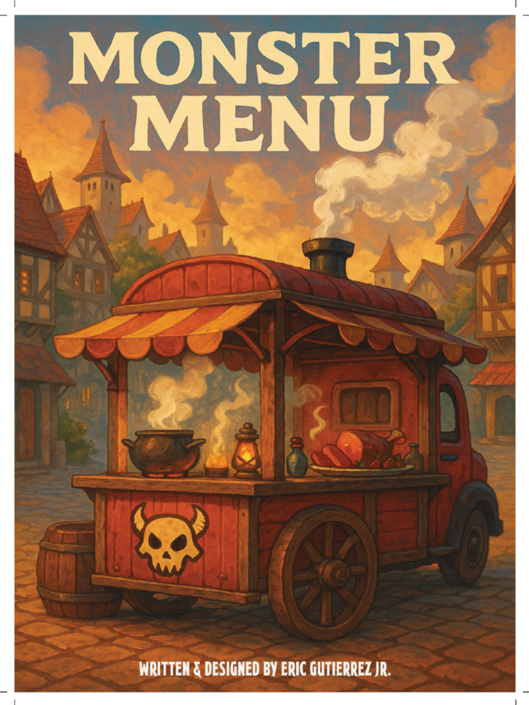 Monster Menu Cover Printable | PDF