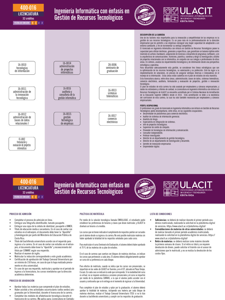 Ingeniería Informática Con Énfasis en Gestión de Recursos Tecnológicos ...