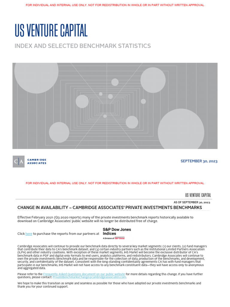 US Venture Capital Benchmark Update 2023 | PDF | Investing | Financial ...