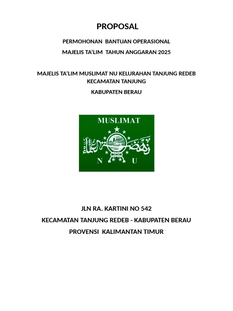 Proposal Bantuan Dana Majelis Ta'lim 2025 | PDF