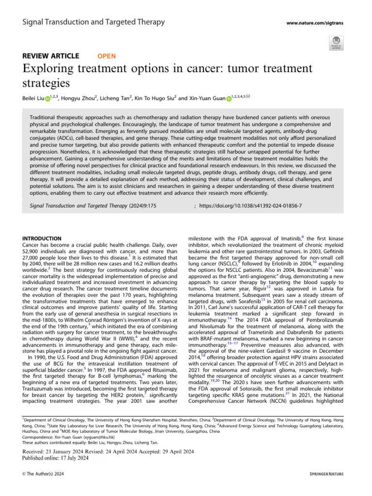 Exploring Treatment Options in Cancer: Tumor Treatment Strategies | PDF ...