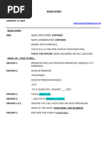 Sample 5-Minute Broadcast Script | PDF | Television | Public Opinion