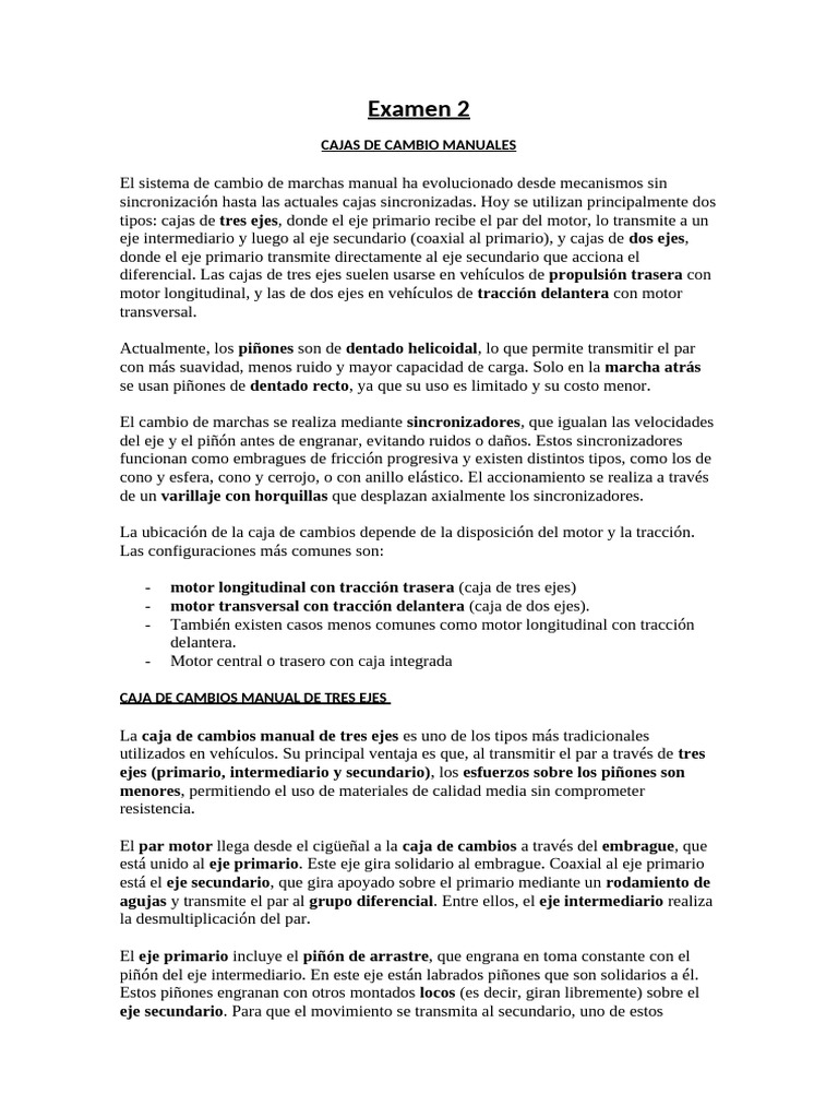Examen 2 | PDF | Eje | Direccion