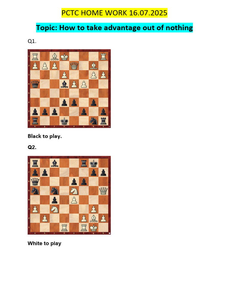 PCTC Home Work 16.07.2025 | PDF