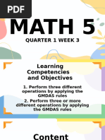 Math 5 Applying The GMDAS Rule | PDF | Multiplication | Bracket