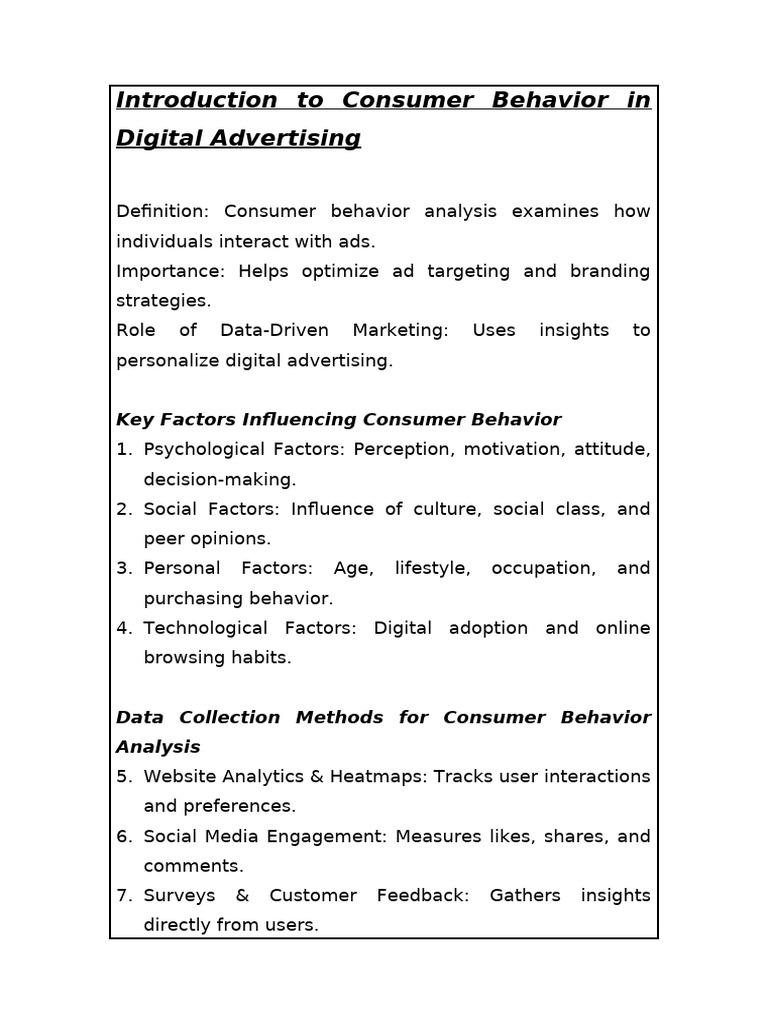Introduction To Consumer Behavior in Digital Adver | PDF | Advertising ...