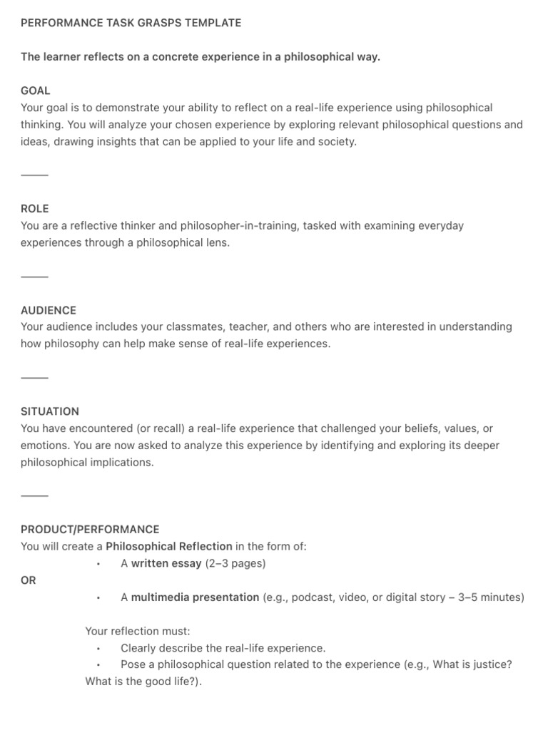 Reflective Philosophical Analysis Guide | PDF