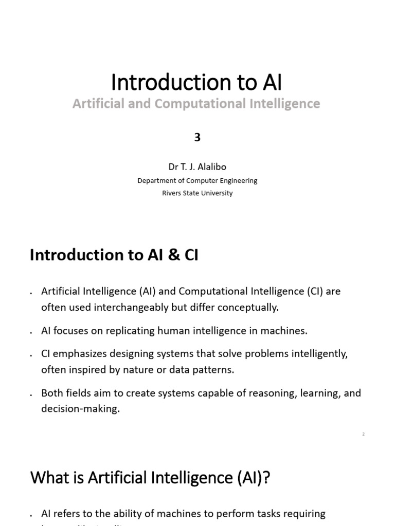 Lecture 3 - Introduction To AI | PDF | Artificial Intelligence | Intelligence (AI) & Semantics