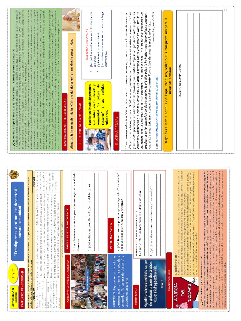 Actividad 2-1ero y 2do-Cultura Descarte | PDF