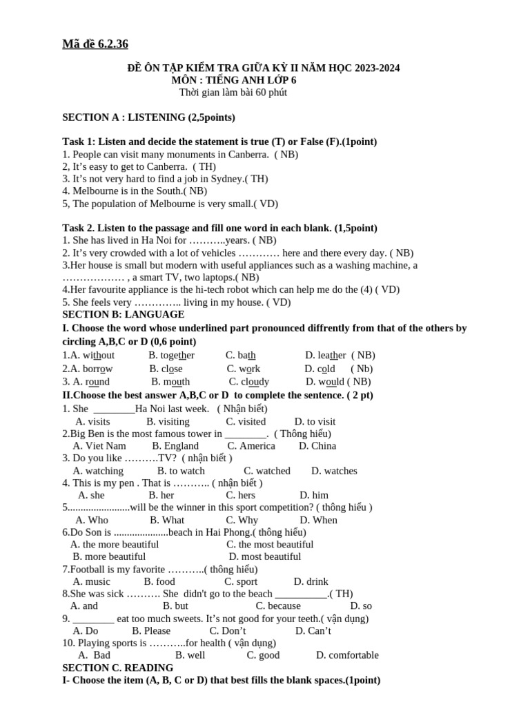 ÔN TẬP GK 2 | PDF