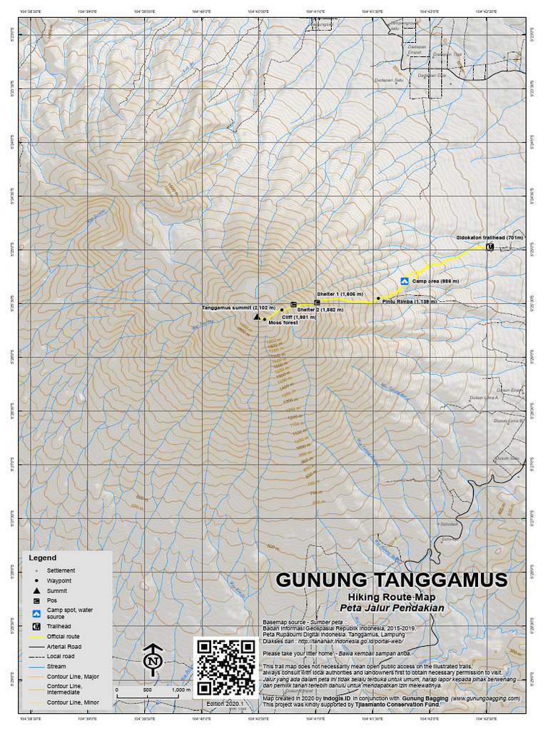 Peta Jalur Pendakian Gunung Tanggamus | PDF