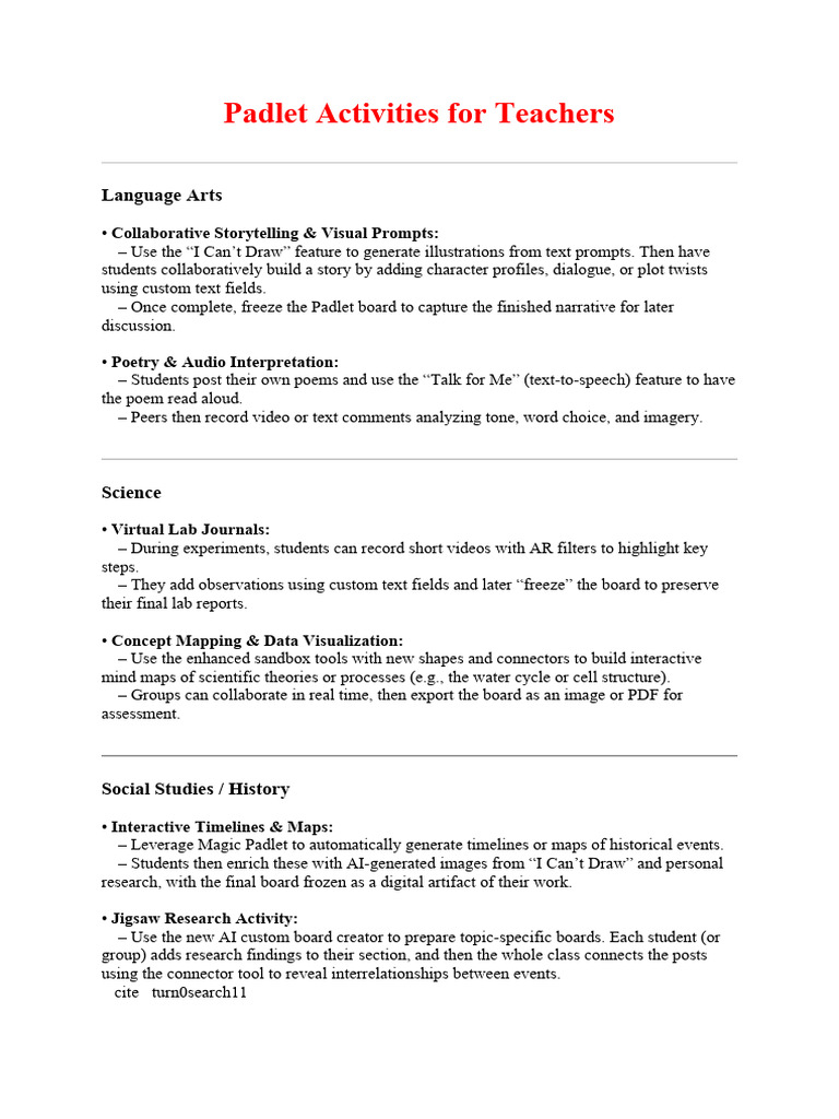 Padlet Activities For Teachers | PDF | Human Communication | Learning