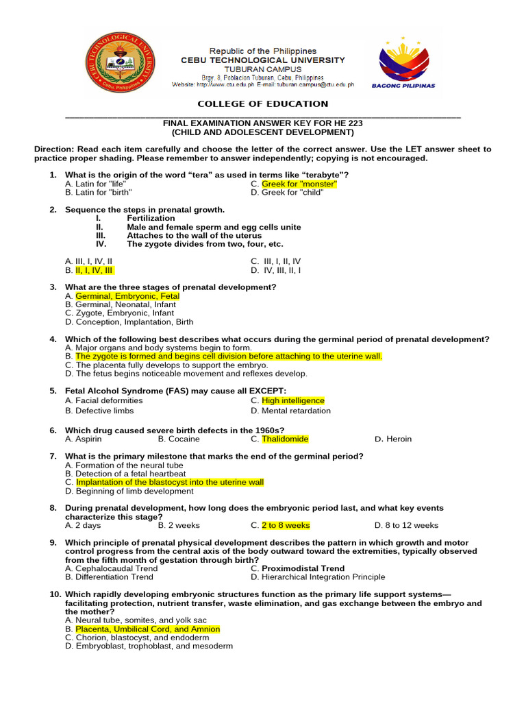 Teratogens and Fetal Development Stages | PDF | Prenatal Development ...