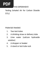 Lime Water Experiment | PDF