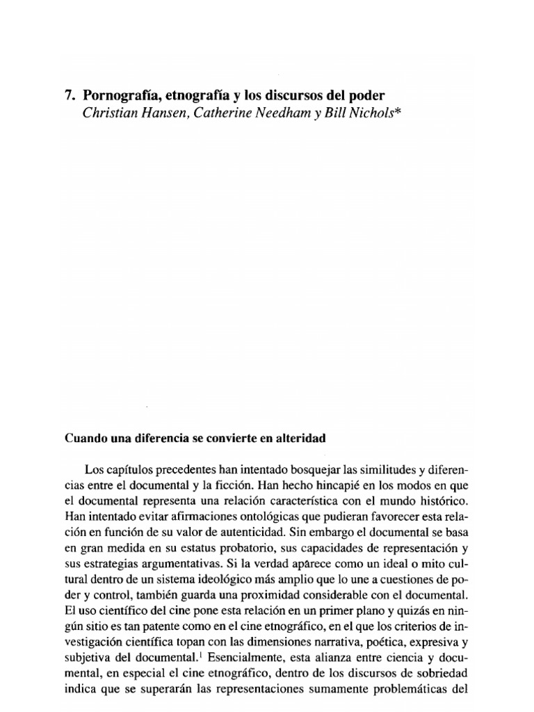 Etnografía y Pornografía: Poder y Alteridad | PDF