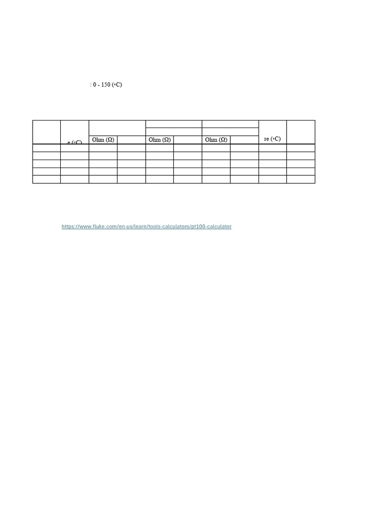 Form Calibration Sensing Temperatur Element 01 | PDF