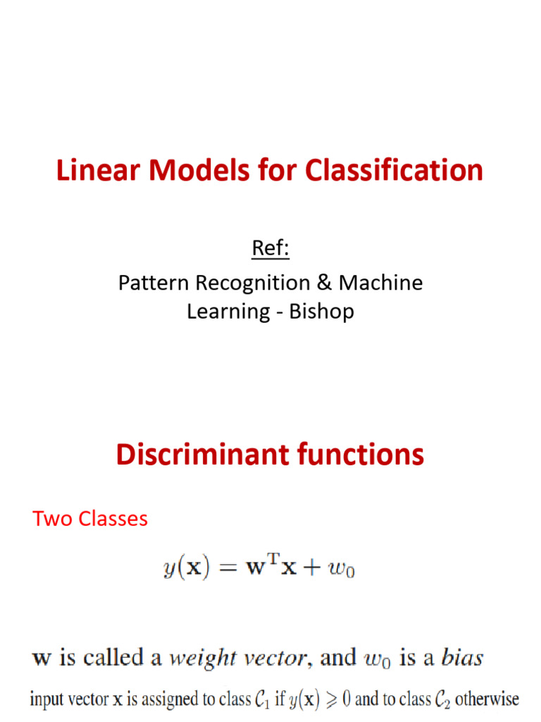 4.ML-Linear Models For Classification | PDF | Statistical ...