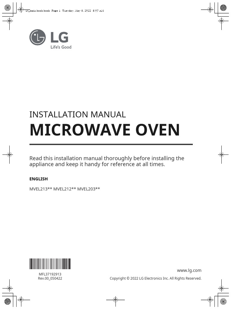 LG MVEL2137F Installation Manual | PDF | Duct (Flow) | Electrical Connector