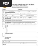 Initial Nursing Assessment Form | PDF | Medical Specialties | Clinical ...
