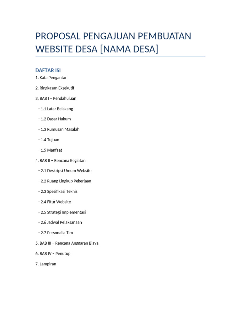 Proposal Pembuatan Website Desa | PDF