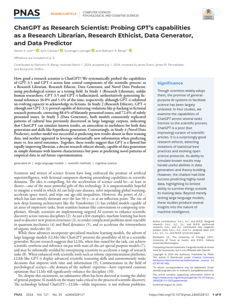 Lehr Et Al Chatgpt As Research Scientist Probing GPT S Capabilities As ...