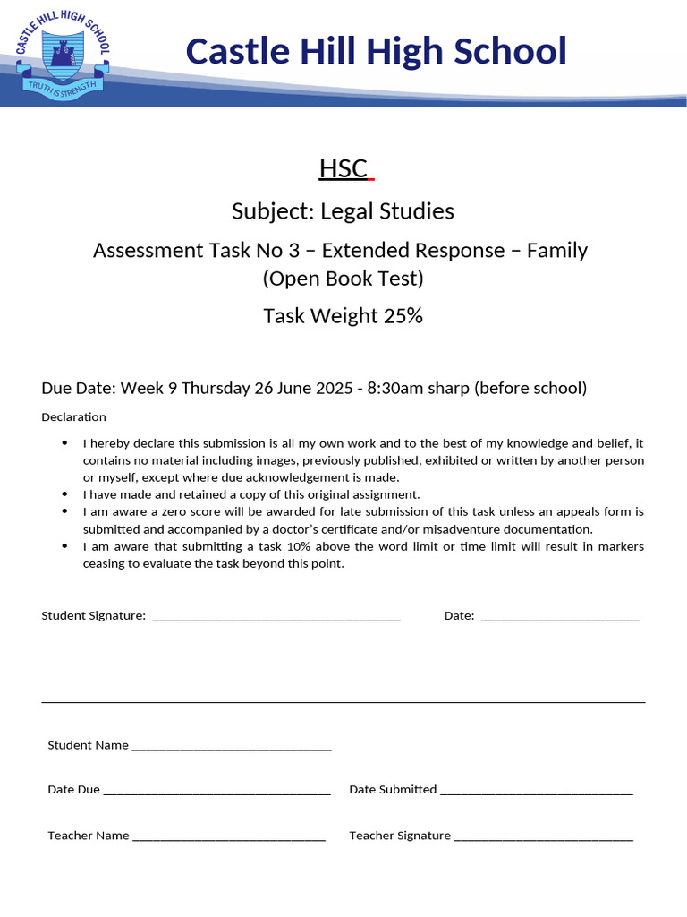 HSC Assessment Task Notification 2025 TASK 3 FINAL | PDF | Information ...