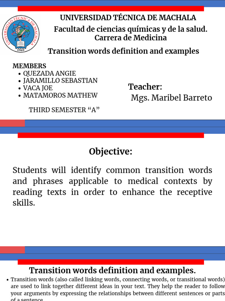 Importance of Transition Words in Medicine | PDF | Medical Diagnosis