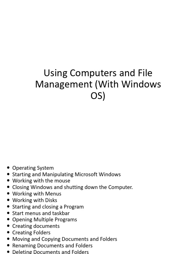 Lecture-3 - Using Computers and File Management | PDF | Microsoft Windows | Graphical User ...