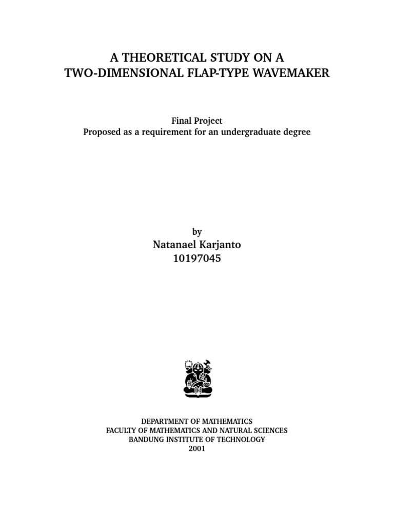 A Theoretical Study On A Two-Dimensional Flap-Type Wavemaker | PDF ...