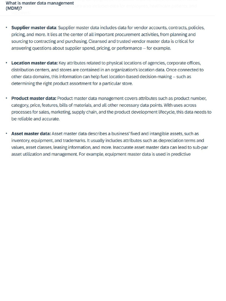 Types of Master Data | PDF