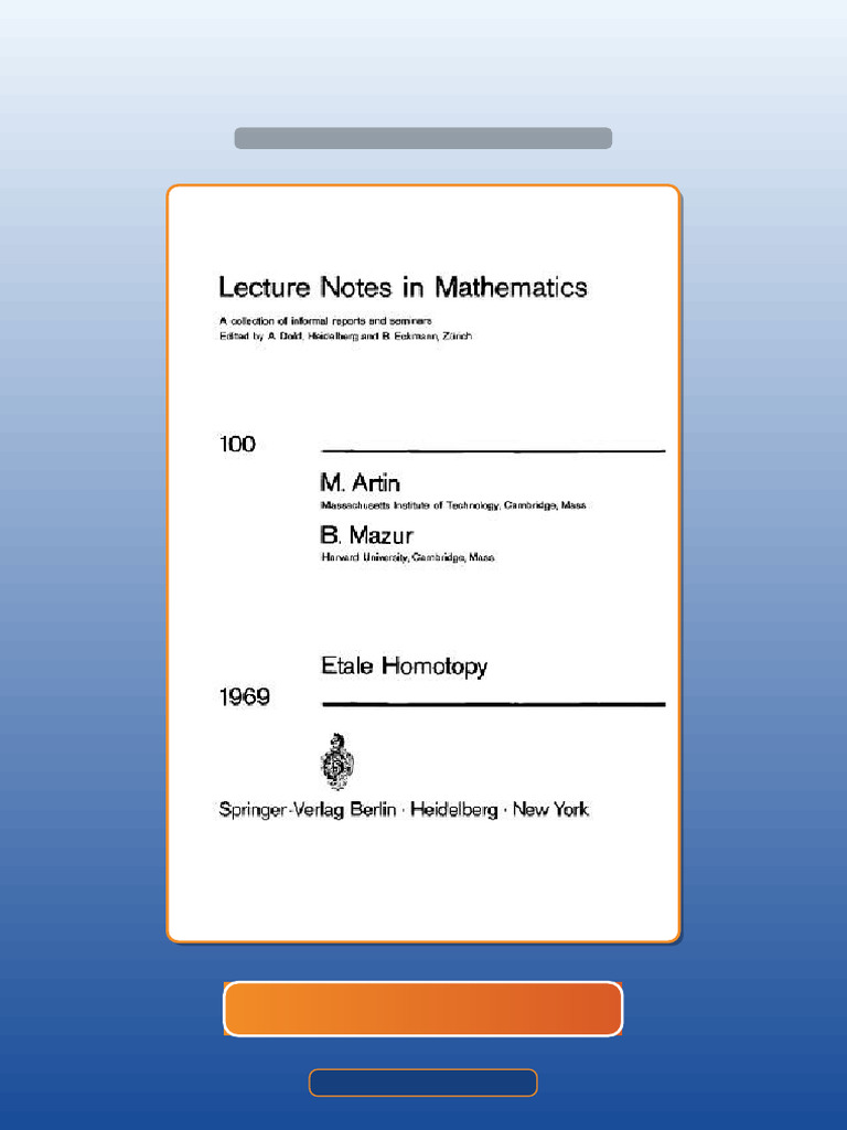 Etale Homotopy Unlocked Test Bank | PDF