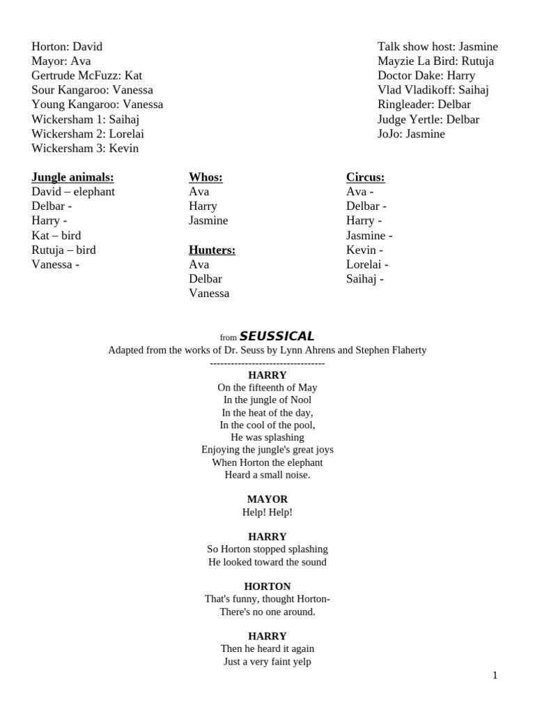 Seuss - Script Edit by Clary | PDF | Dr. Seuss