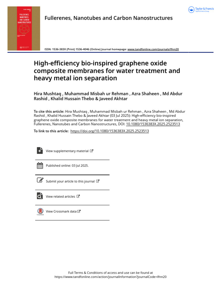 High-Efficiency Bio-Inspired Graphene Oxide Composite Membranes For ...