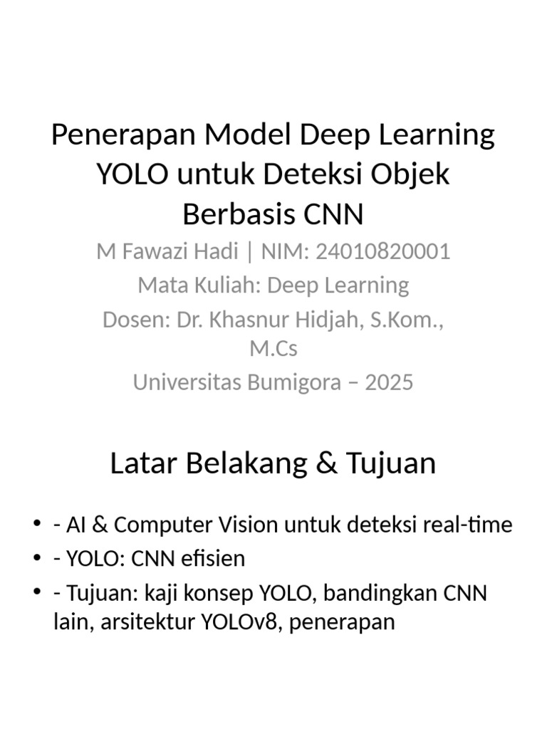 Yolo Penerapan CNN | PDF