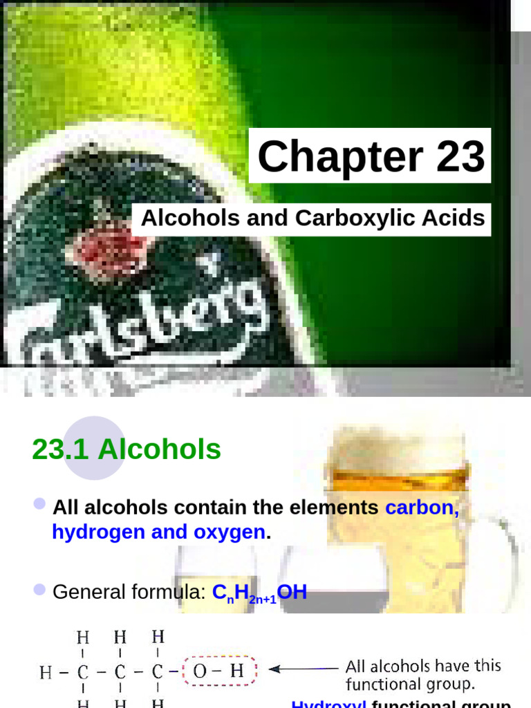 Alcohols and Carboxylic Acids Overview | PDF | Ethanol | Ester