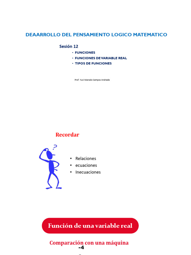 S12 - Clase (Funciones, Funciones de Variable Real y Tipos de Funciones) | PDF | Función ...