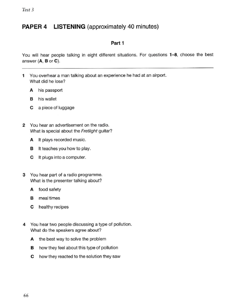 FCE 2 Test 3 4 Listening | PDF